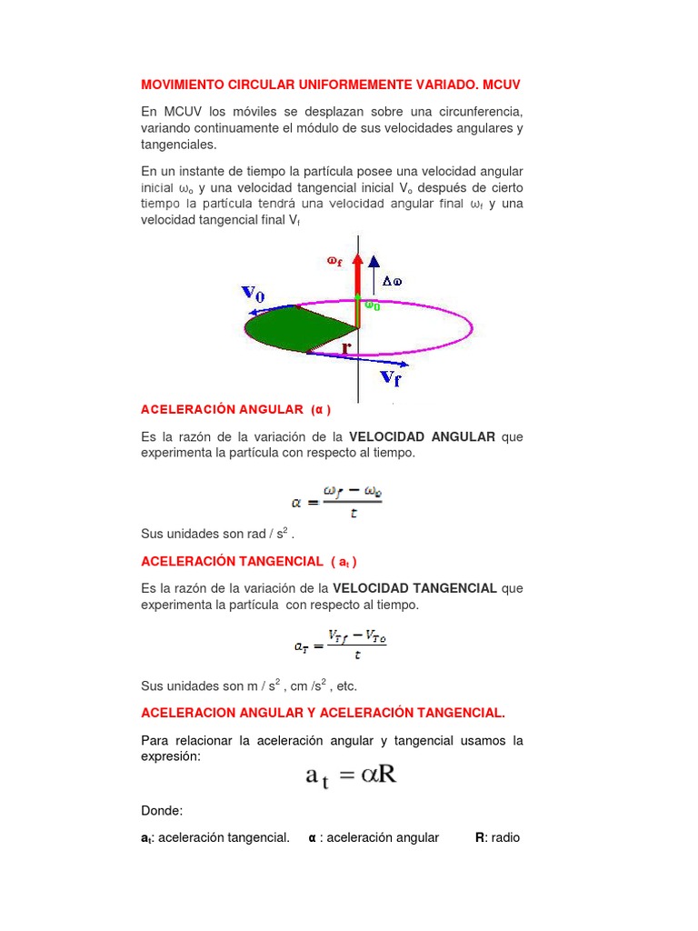 Mcuv Clase Inicial | PDF | Aceleración | Velocidad
