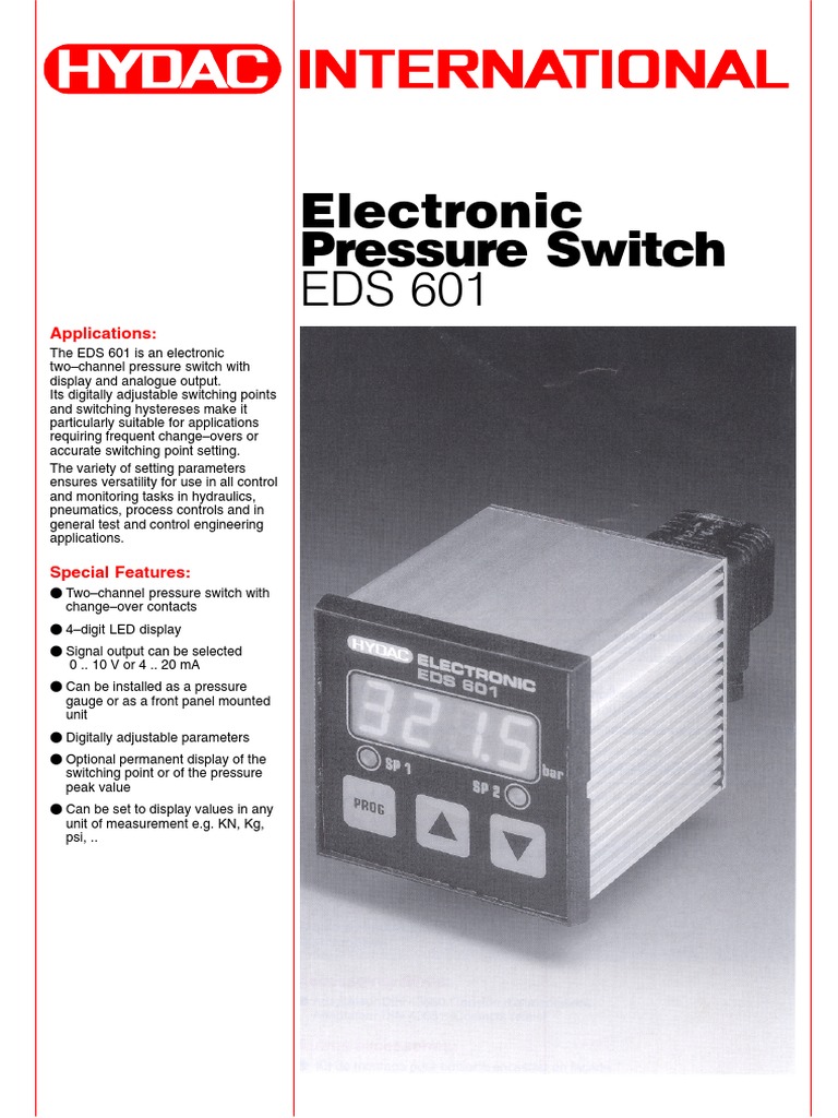 Hydac Eds 601 | PDF | Relay | Switch