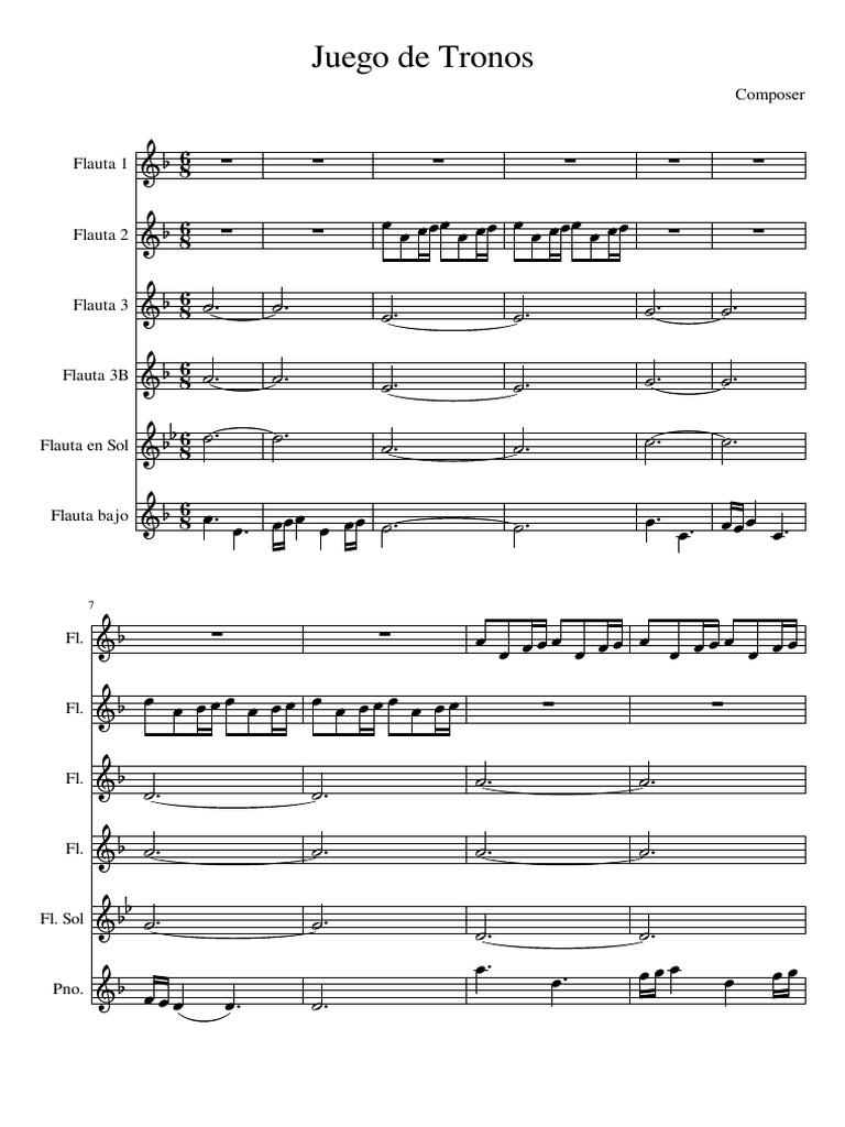 Juego de Tronos-Partitura y Partes | PDF