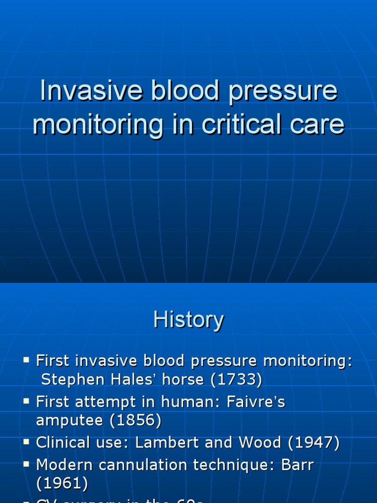 Invasive Blood Pressure Monitoring in Critical Care | PDF | Blood ...