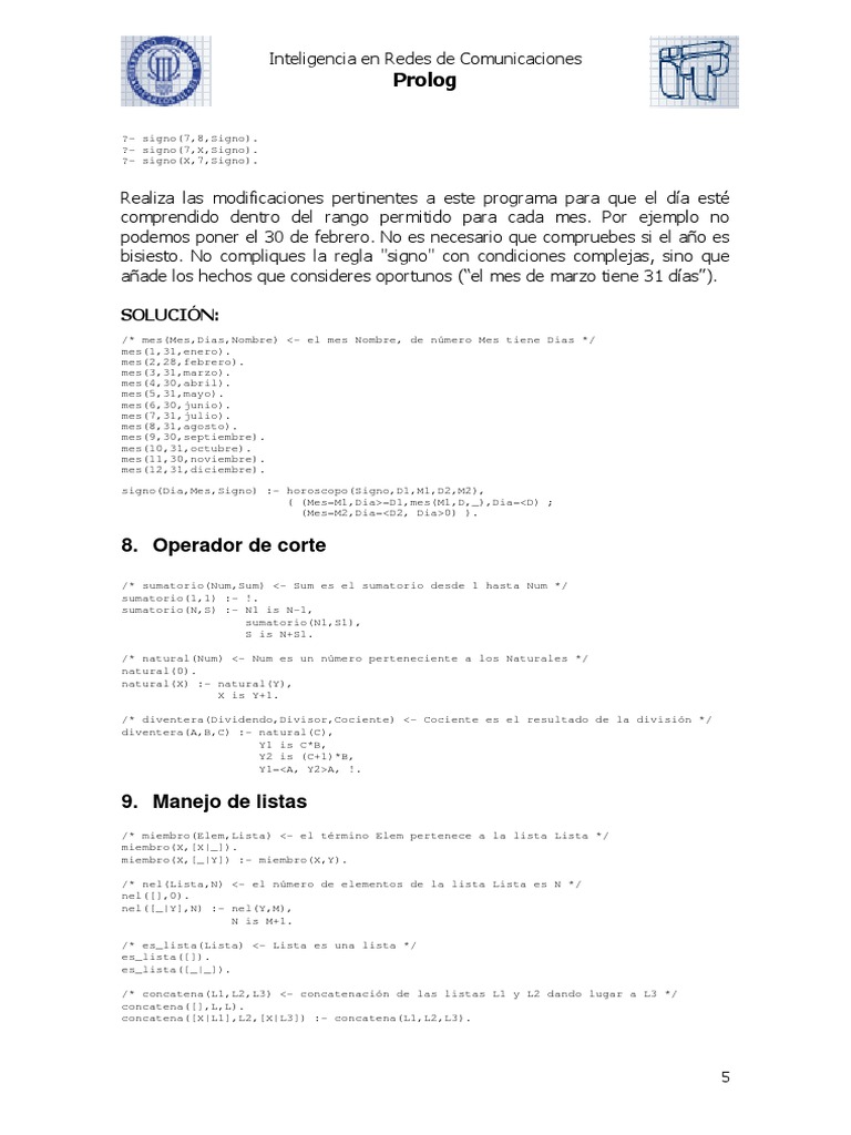 Ejercicios Prolog | Descargar gratis PDF | División (Matemáticas) | Permutación