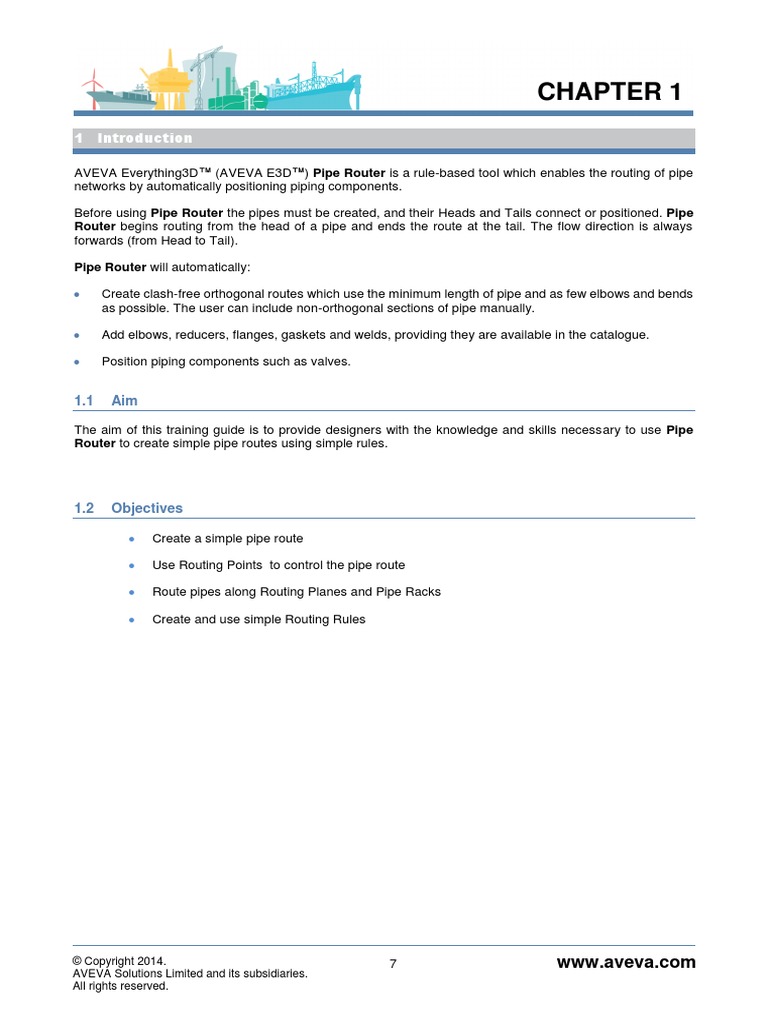 Aveva E3d Pipe Router Chapter 1 | PDF | Routing | Pipe (Fluid Conveyance)