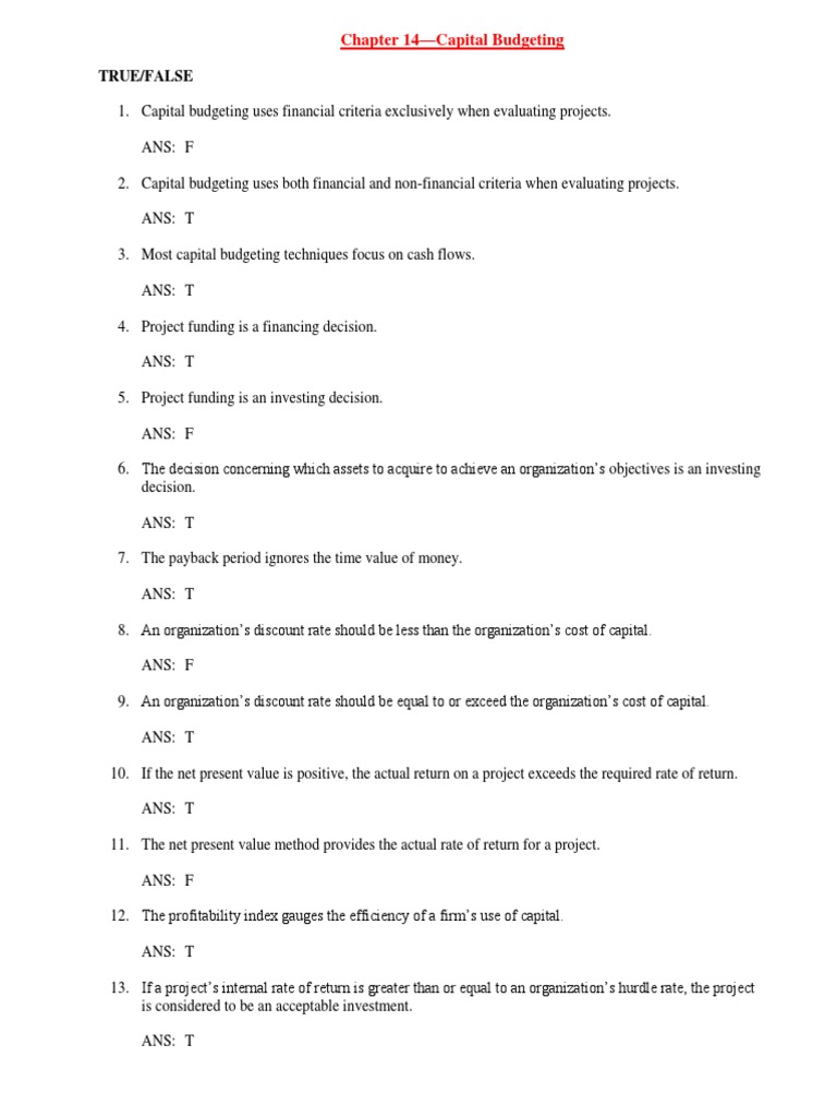 Capital Budgeting Techniques Explained | PDF | Net Present Value ...