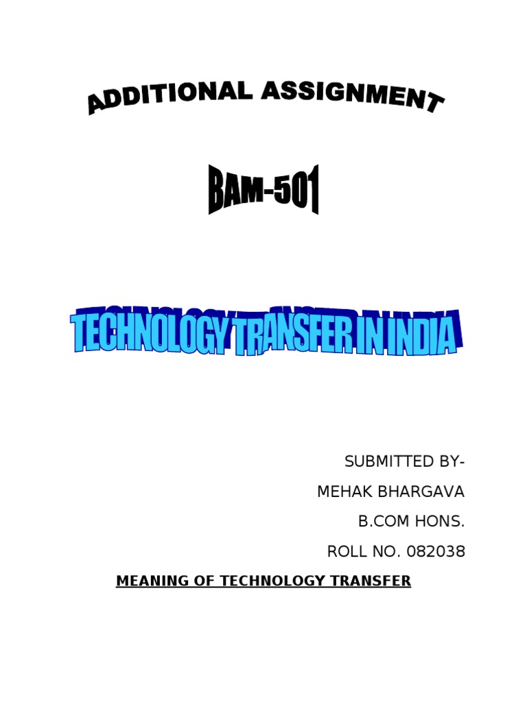 Understanding Technology Transfer in India | PDF | Foreign Direct ...
