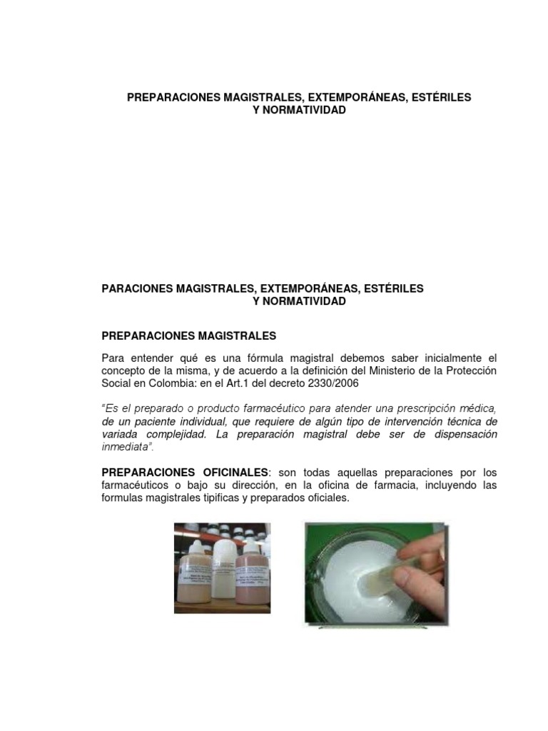 PREPARACIONES MAGISTRALES | Farmacia | Medicamentos con receta