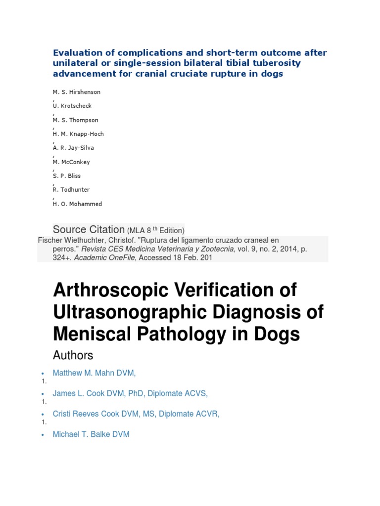 Arthroscopic Verification of Ultrasonographic Diagnosis of Meniscal ...