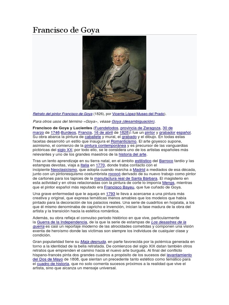Francisco de Goya | PDF | Francisco Goya | Pinturas