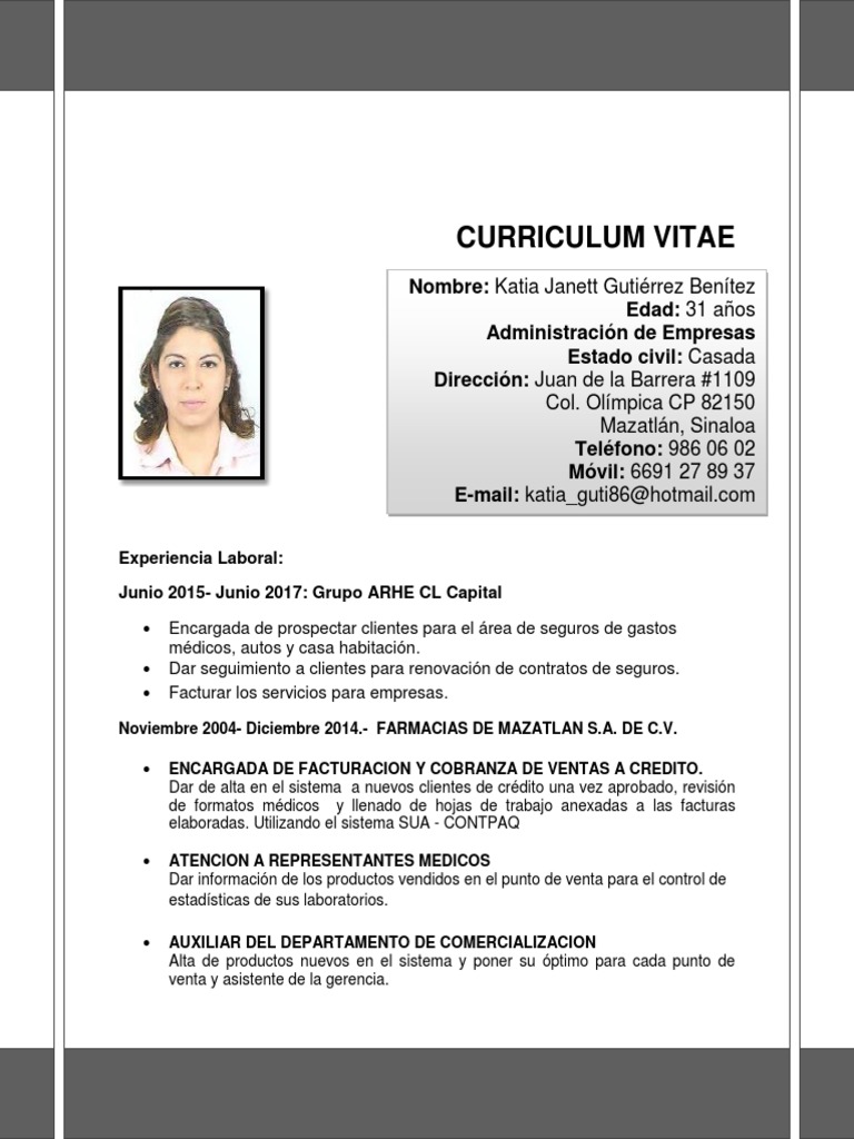 Curriculum Katia Gutierrez | PDF | Informática | Informática y tecnología de la información