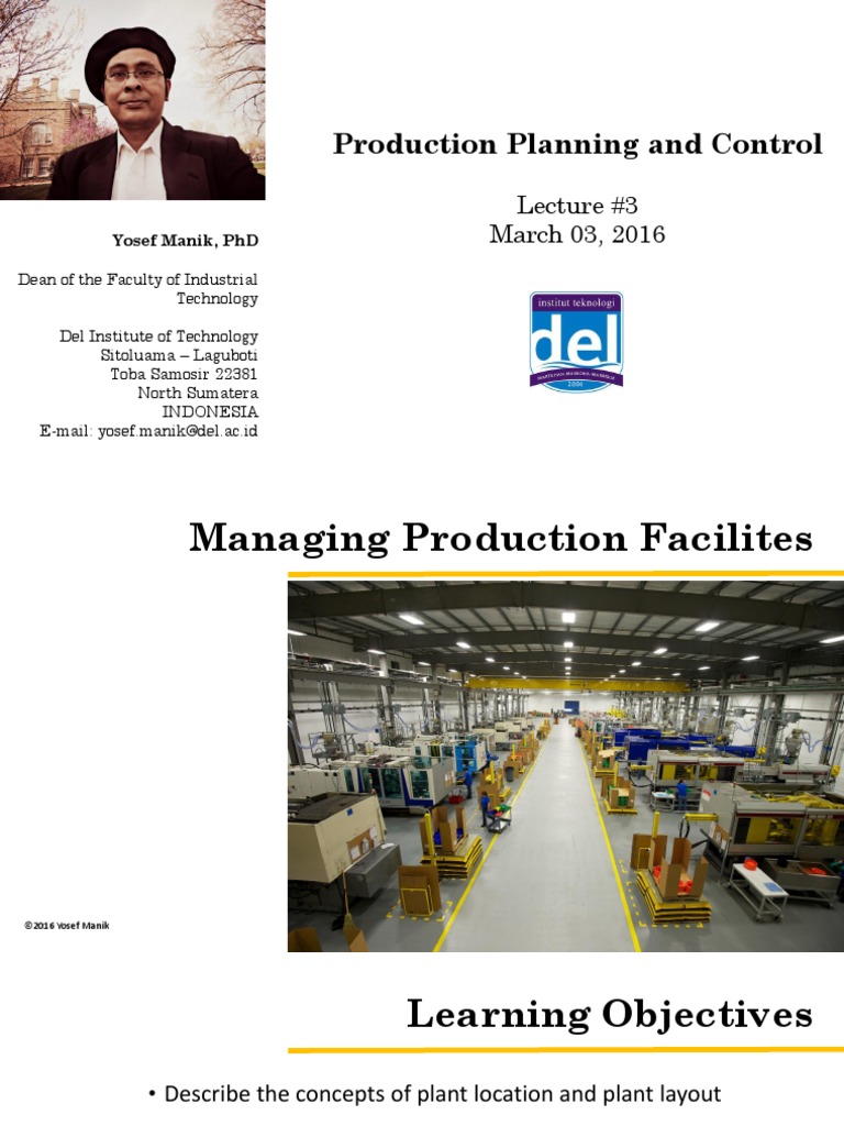 Production Planning and Control: Lecture #3 March 03, 2016 | PDF ...