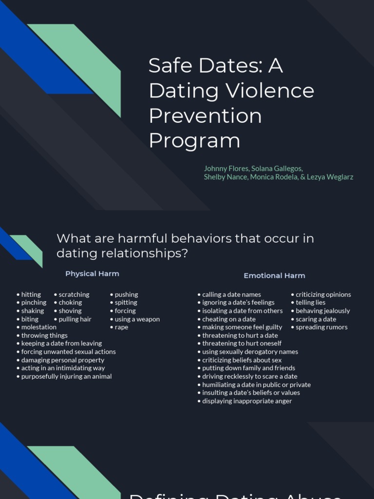Safe Dates: Adolescent Dating Abuse Program | PDF | Substance Abuse ...