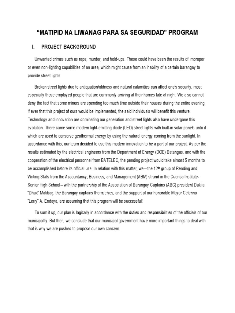 Components of A Project Proposals | PDF | Physical Universe | Energy ...