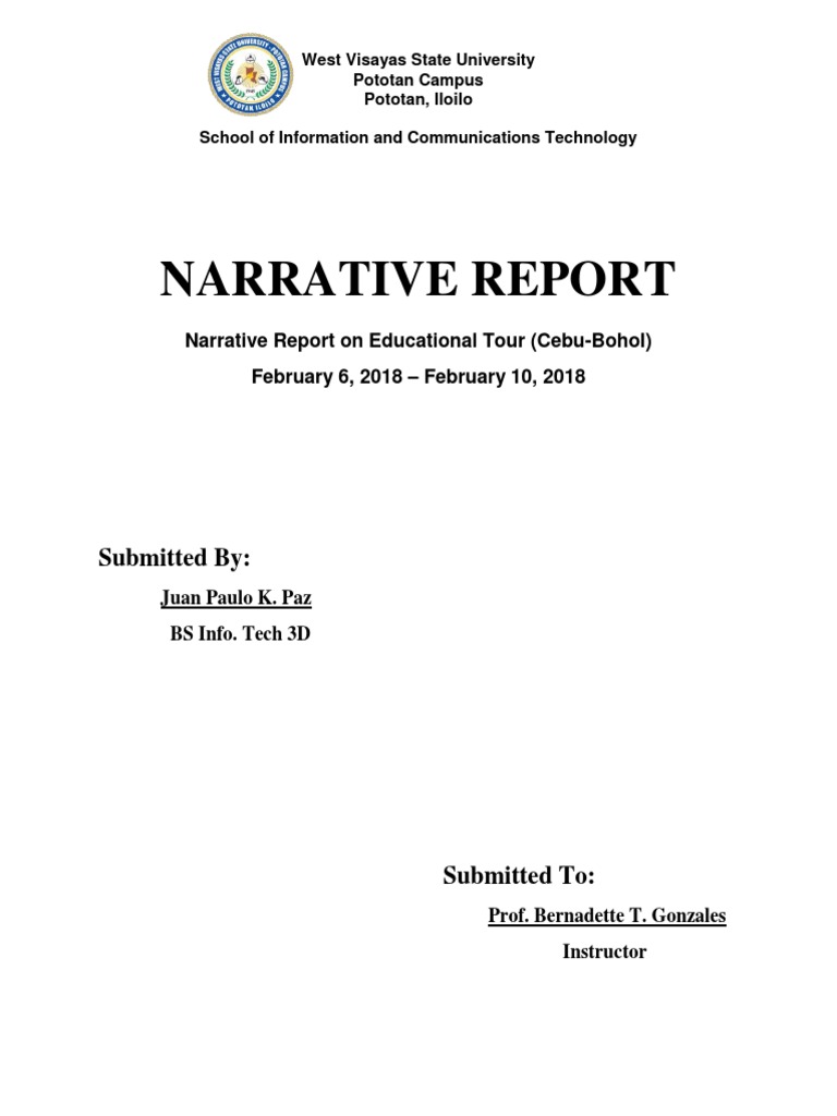 Narrative Report: Submitted by | PDF | Cebu | Science
