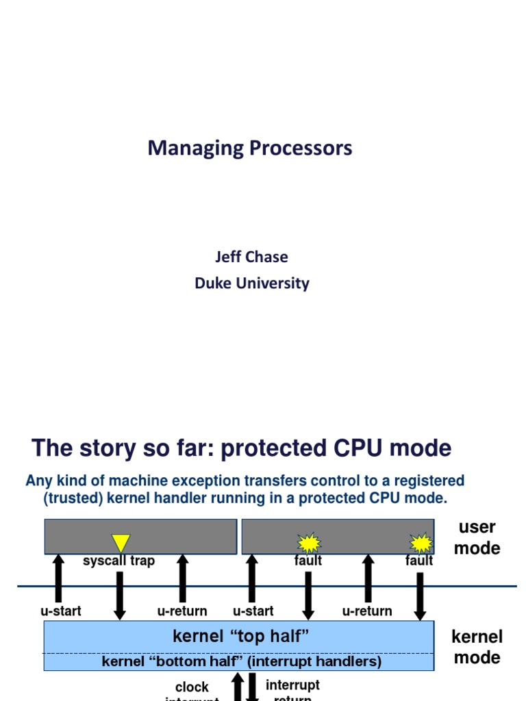 Managing Processors: Jeff Chase Duke University | PDF | Kernel ...