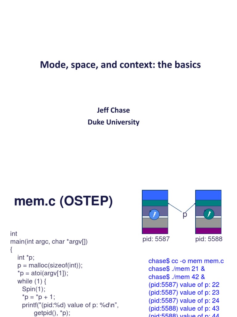 Mode, Space, and Context: The Basics: Jeff Chase Duke University | PDF ...