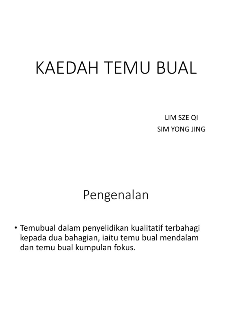 Kaedah Temu Bual | PDF