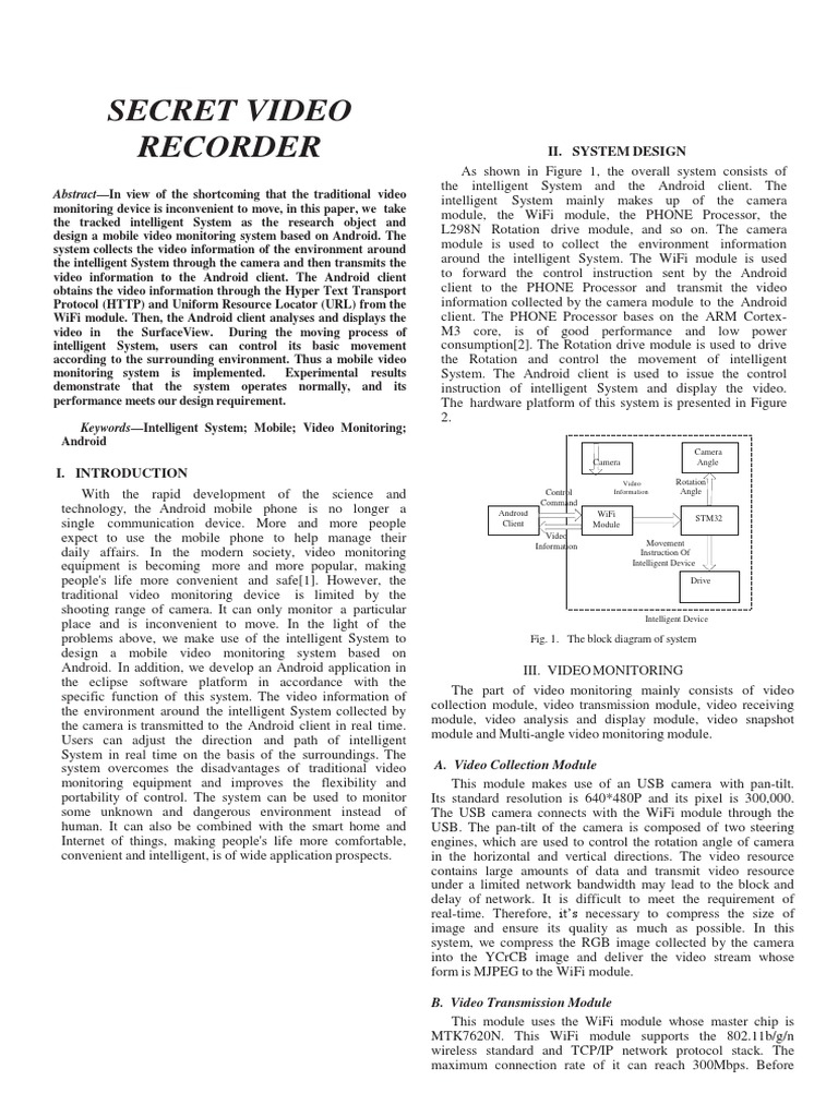 Secret Video Recorder: Ii. System Design | PDF | Hypertext Transfer ...
