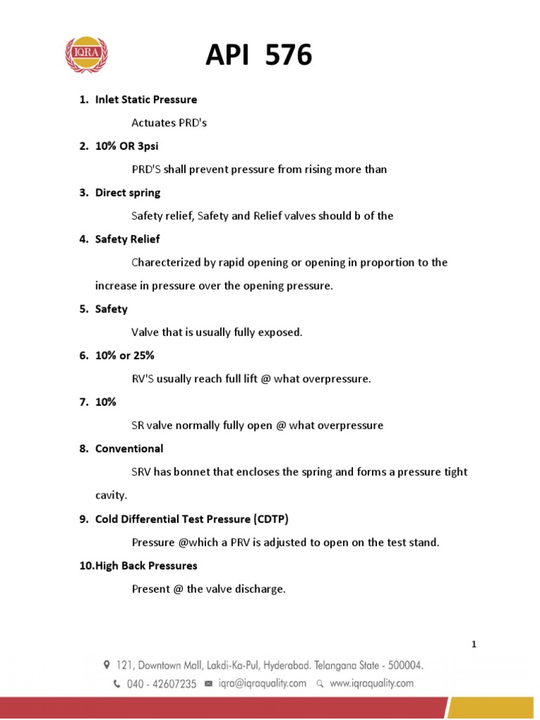 Api 576 . | PDF | Valve | Pressure
