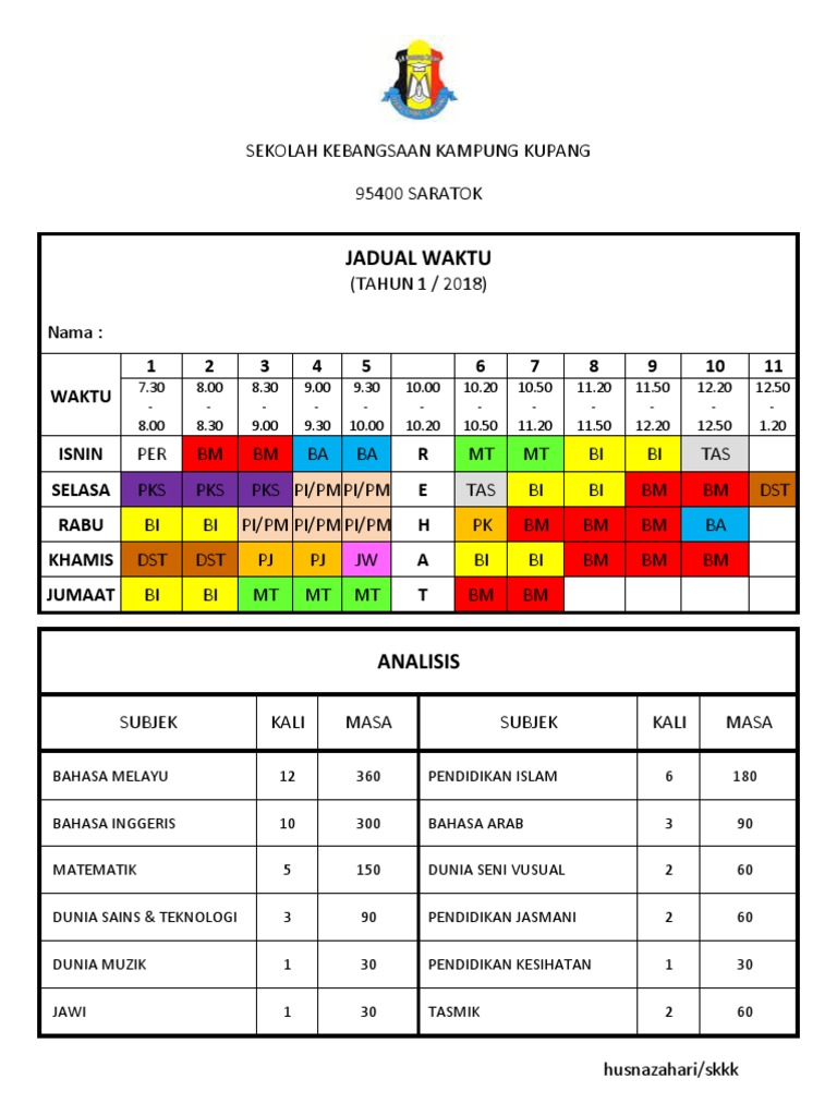 Jadual Waktu | PDF