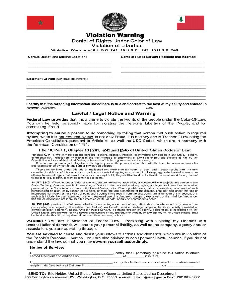 24 Violation Warning Form | Download Free PDF | Morality | Justice
