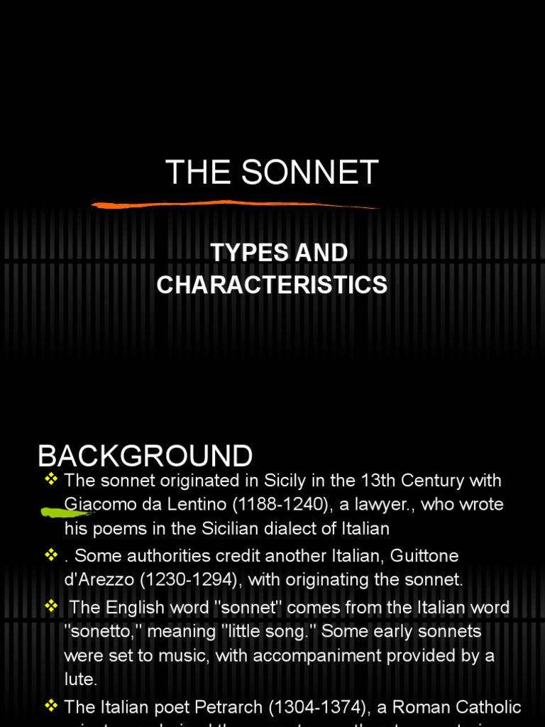 The Sonnet Types PDF