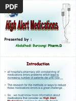 High Alert: Medications | PDF | Intensive Care Unit | Medicine
