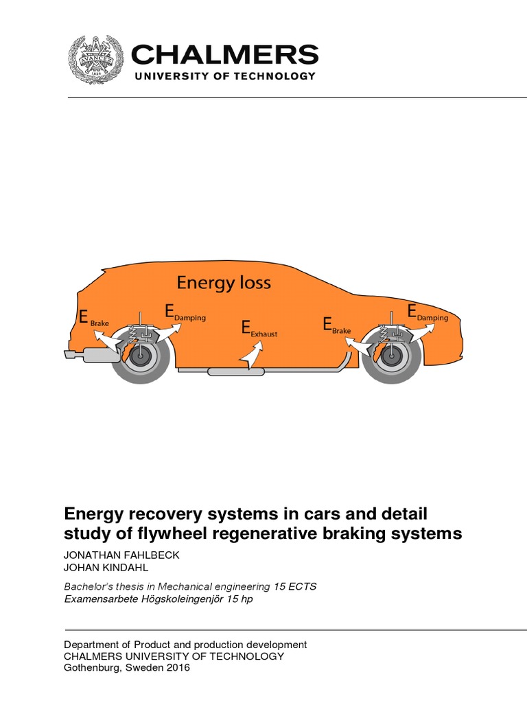 Energy Recovery Systems in Cars and Detail Study of Flywheel ...