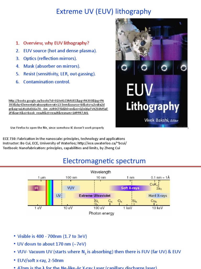 EUV Lithography Essentials | PDF | Ultraviolet | Laser