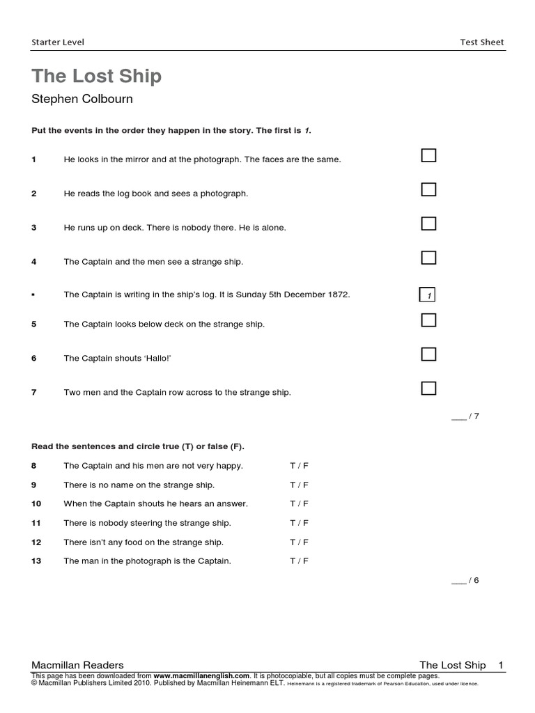 The Lost Ship Test | PDF | Books