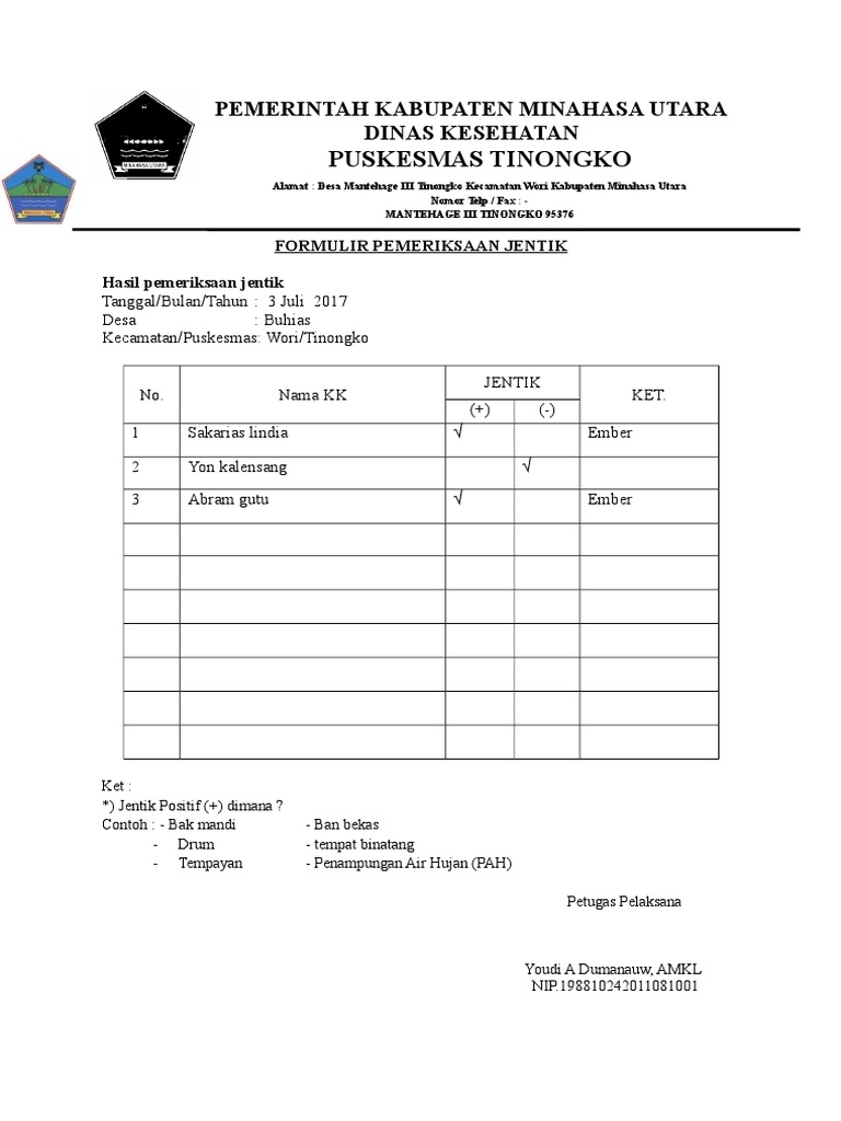 Form Jentik Juli | PDF