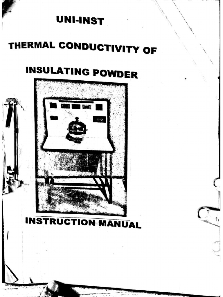 Thermal Conductivity of Insulating Powder experiment lab manual | Heat ...