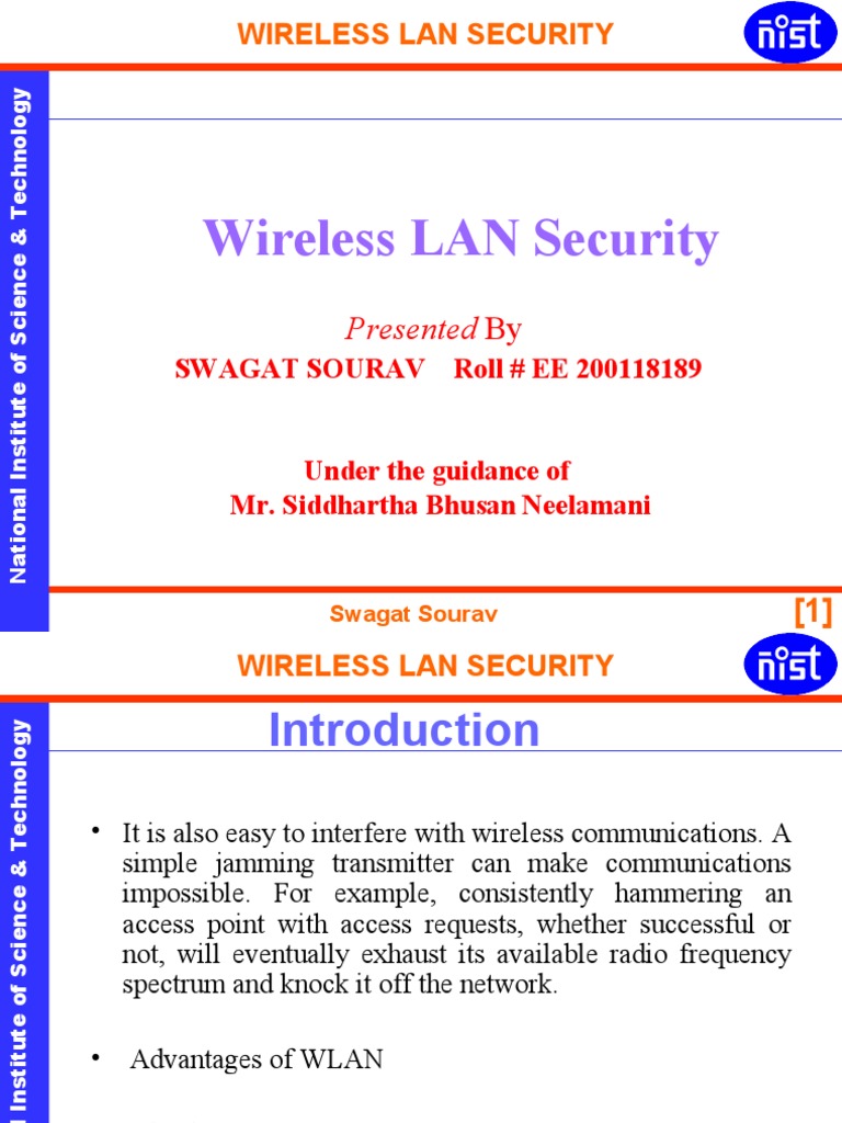 Wireless LAN Security | PDF | Wireless Lan | Authentication
