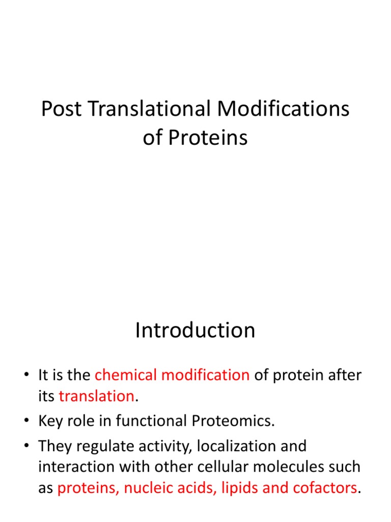 Post Translational Modification of Proteins | PDF | Phosphorylation ...