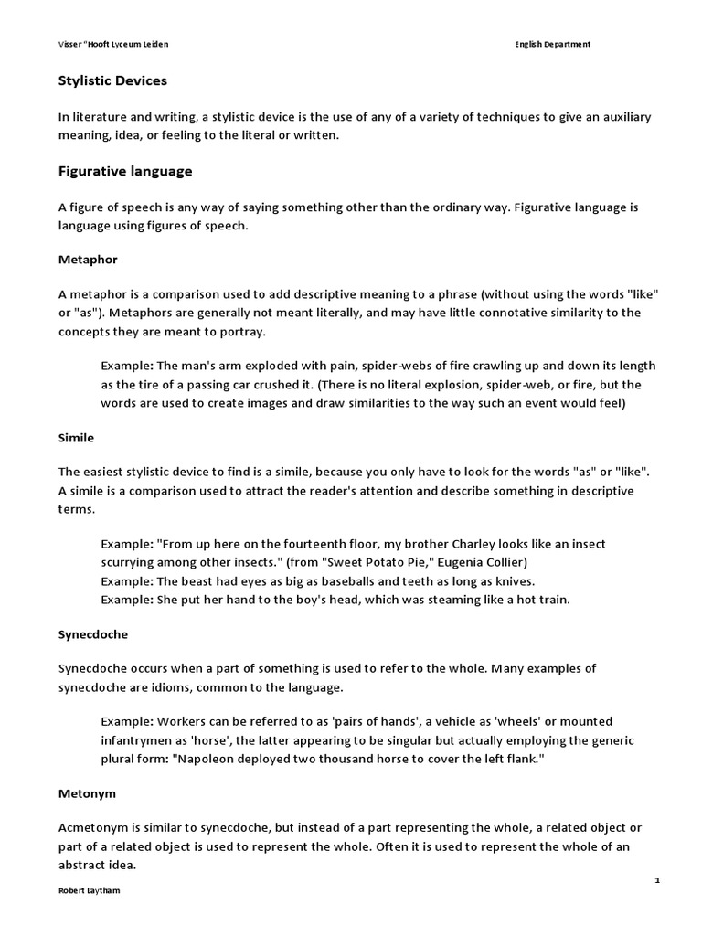 A Comprehensive Guide to Stylistic Devices, Figurative Language ...