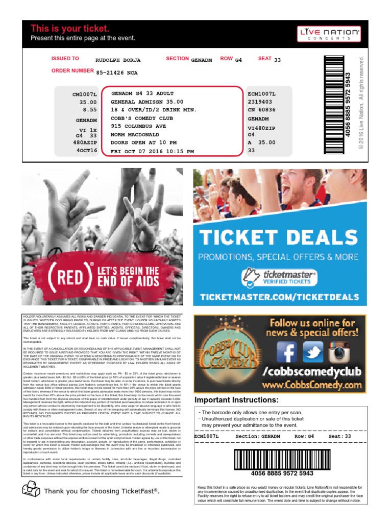This Is Your Ticket.: Present This Entire Page at The Event | PDF ...