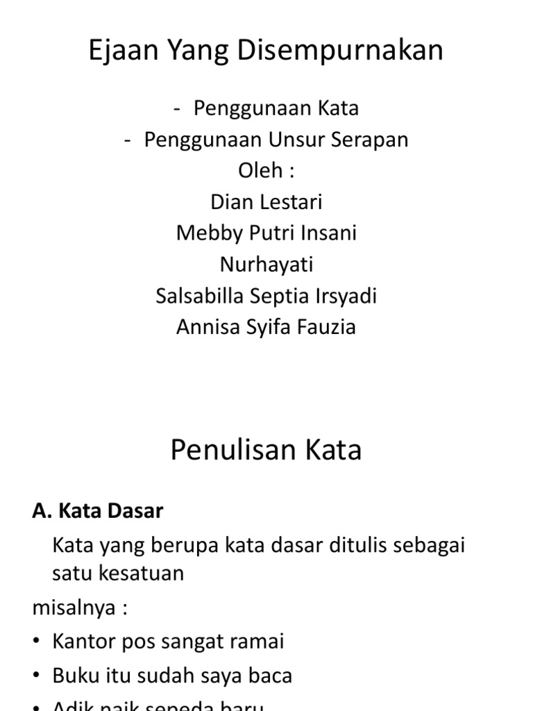 Penulisan Kata&unsur Serapan | PDF