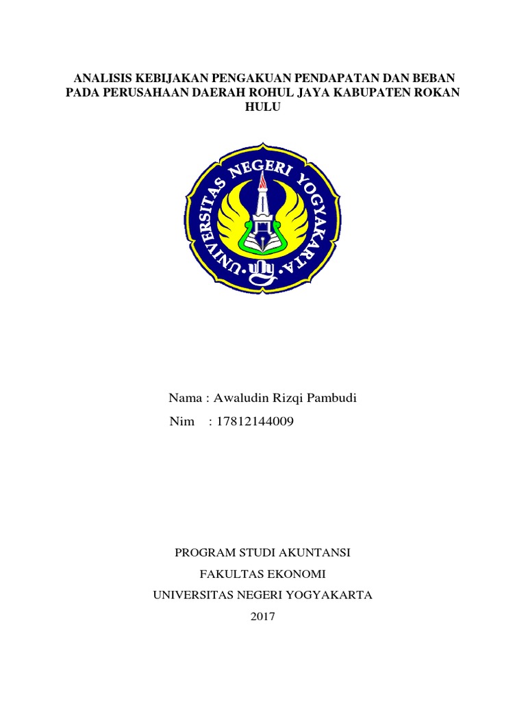 Analisis Kebijakan Pengakuan Pendapatan Dan Beban Pada Perusahaan ...