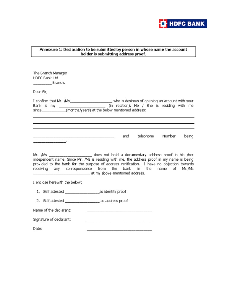 Blood Relation Declaration | PDF