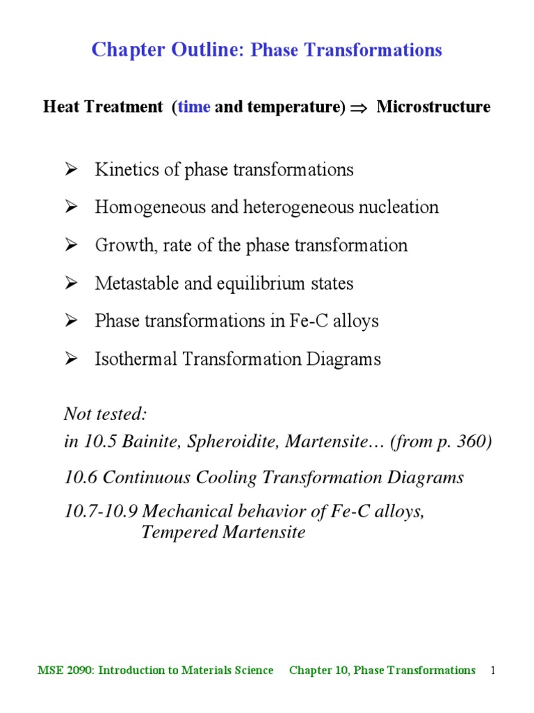 Chapter 10 Phase Transformation | PDF | Nucleation | Phase (Matter)