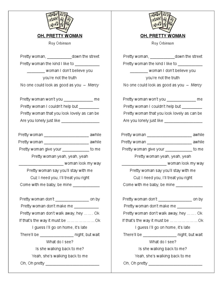 Lyrics Pretty Woman | PDF | Leisure