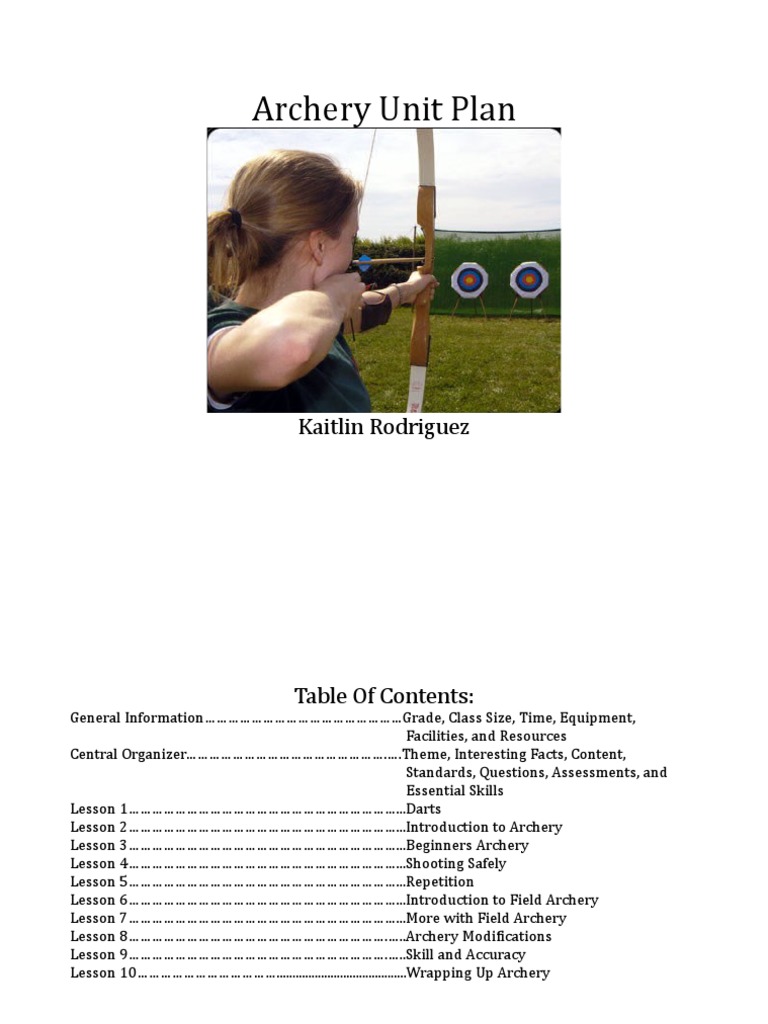 Archery Unit Plan | PDF | Bow And Arrow | Archery