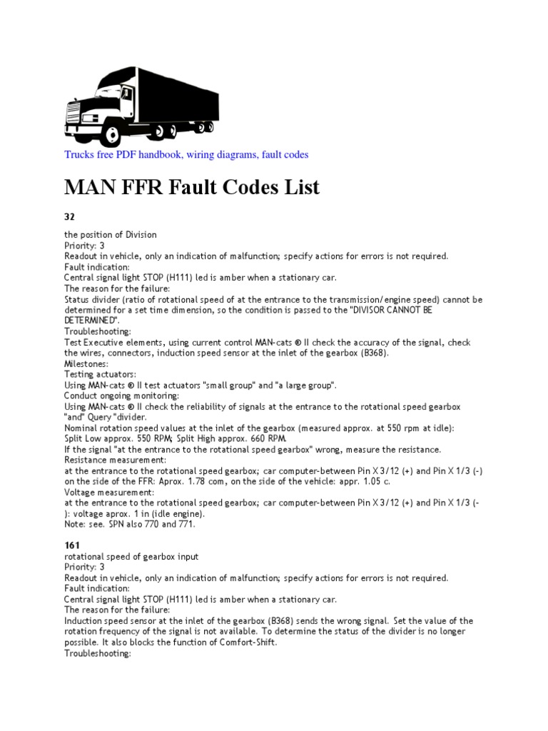 MAN TG A FFR Code List | PDF | Electrical Resistance And Conductance ...