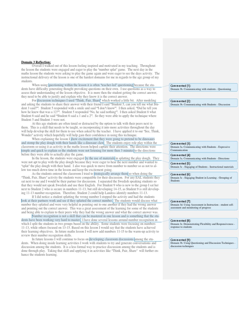 Domain 3 - 2nd Reflection W o Names | PDF | Educational Assessment | Behavior Modification