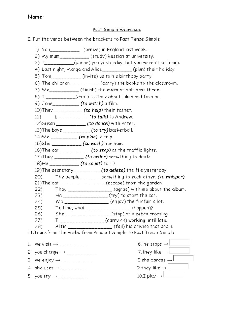 Past Simple Exercises | Download Free PDF | Linguistics | Language ...