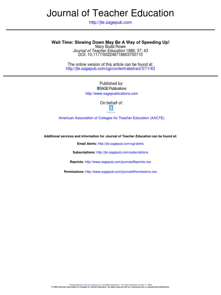 Budd Rowe PDF | PDF | Classroom | Teachers