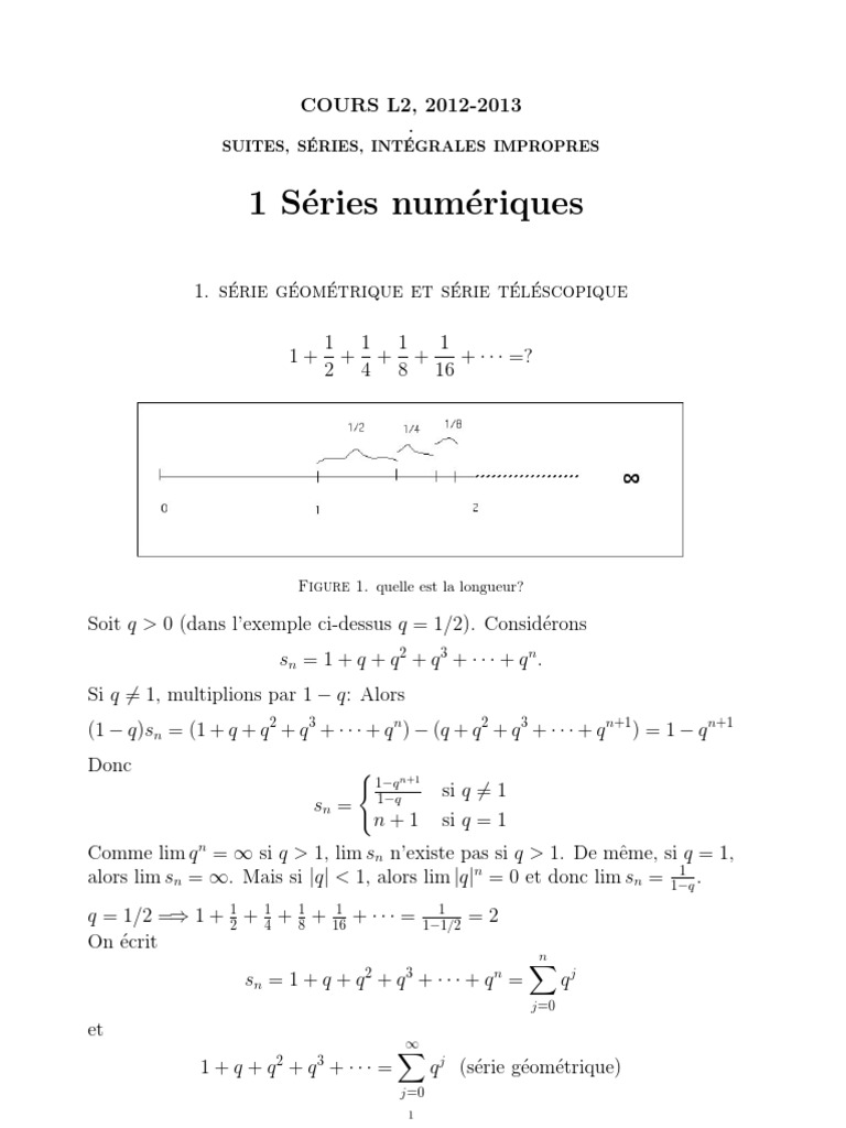 Cours Series | PDF | Série (mathématiques) | Limite (mathématiques)