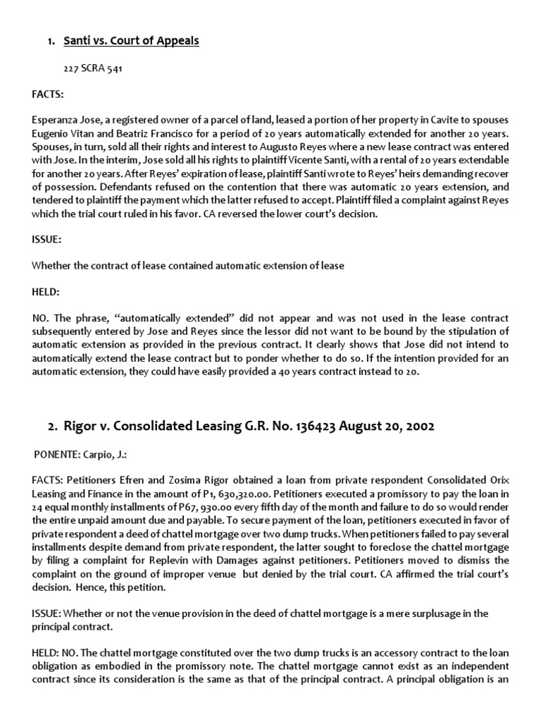 OBLICON Remaining 19 Cases (Digested) .Final | PDF | Laches (Equity) | Deed