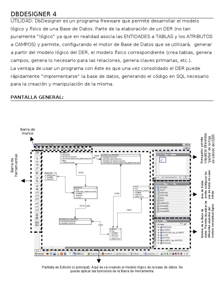 Guía de Uso de DbDesigner 4 | PDF | SQL | Bases de datos