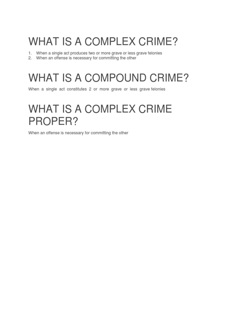 What Is A Complex Crime | PDF
