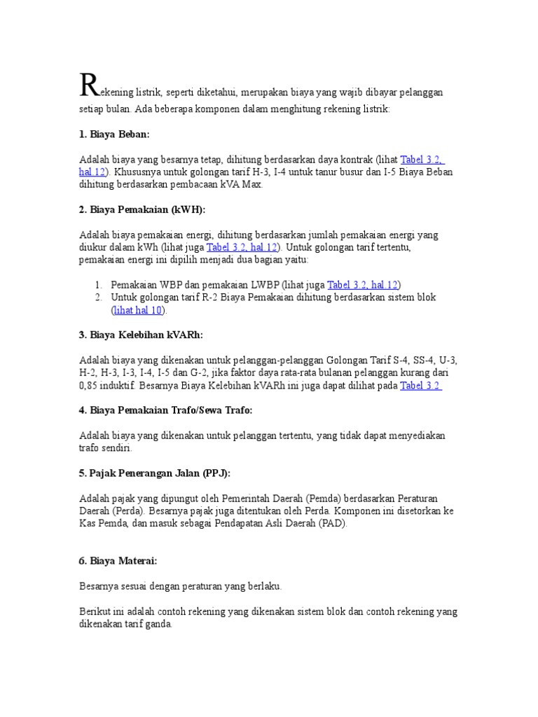 Rekening Listrik | PDF
