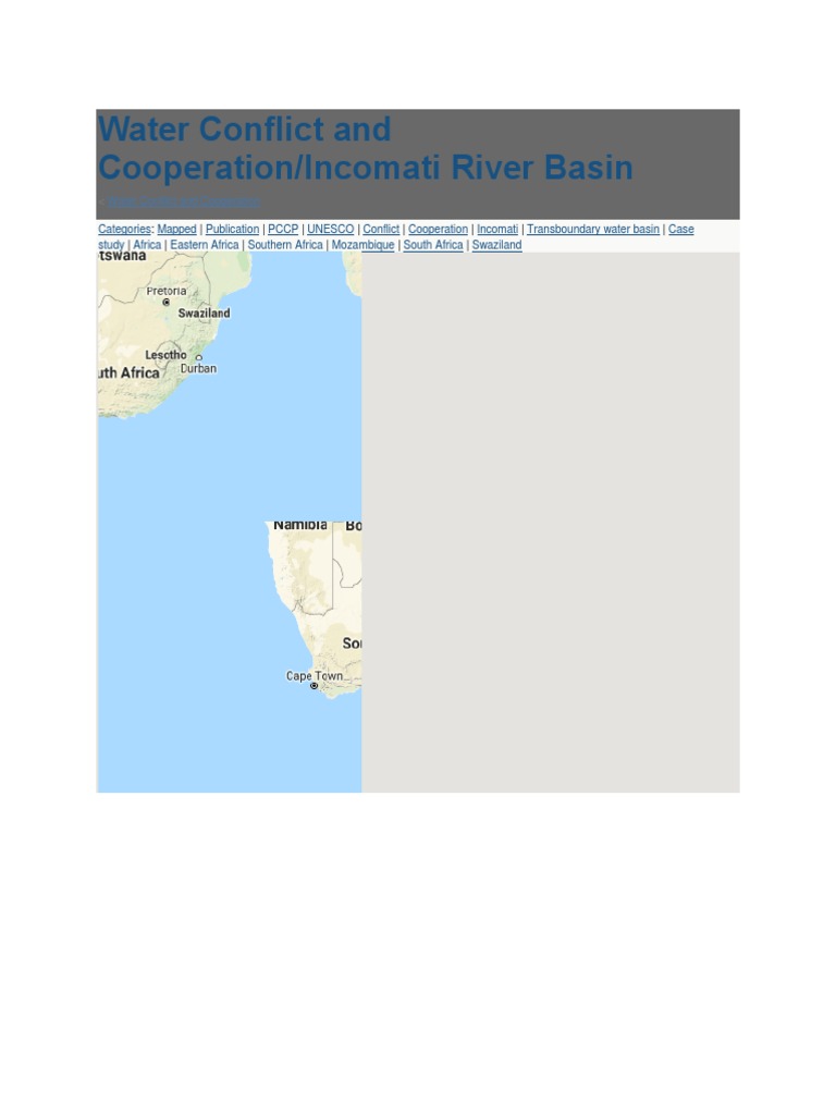 Water Conflict and Cooperation | PDF | Mozambique | South Africa